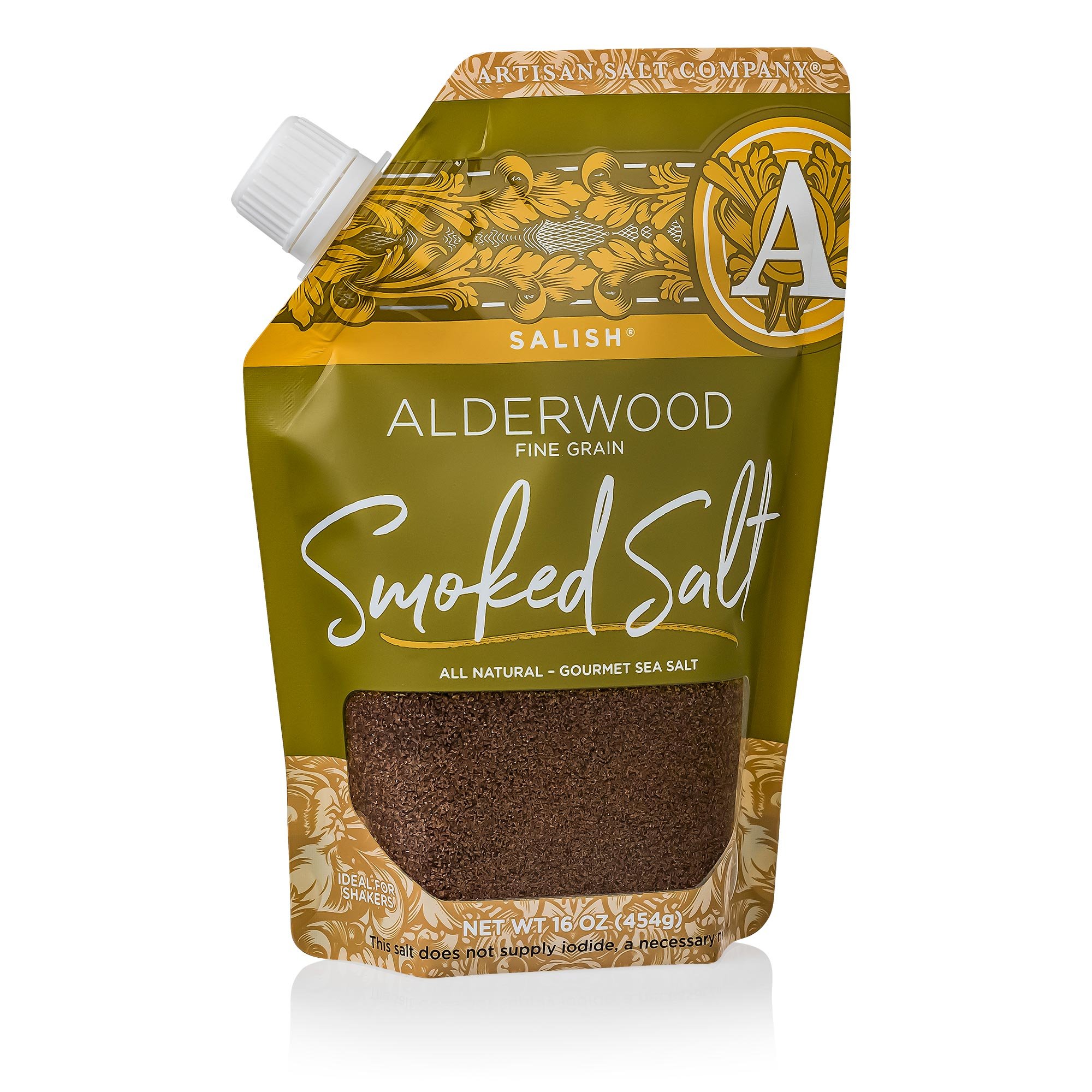 Salish® Alderwood Smoked Salt (Fine Grain) - Pour Spout Pouch | SaltWorks®