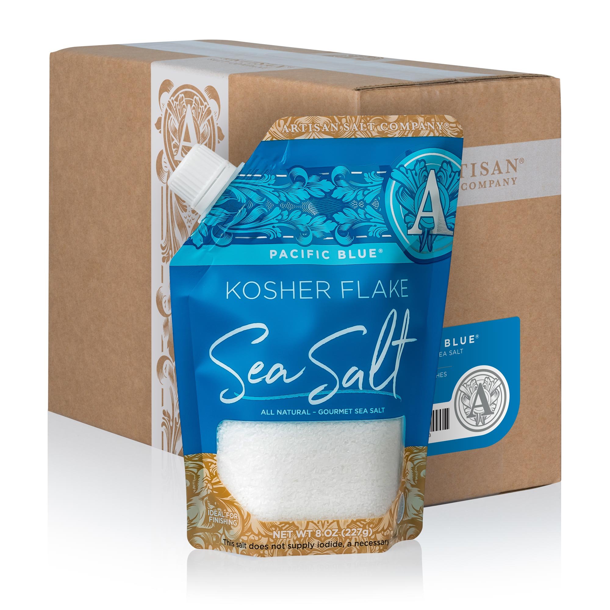 Pacific Blue Kosher Flake Sea Salt | Pour Spout Pouch (Wholesale Case ...