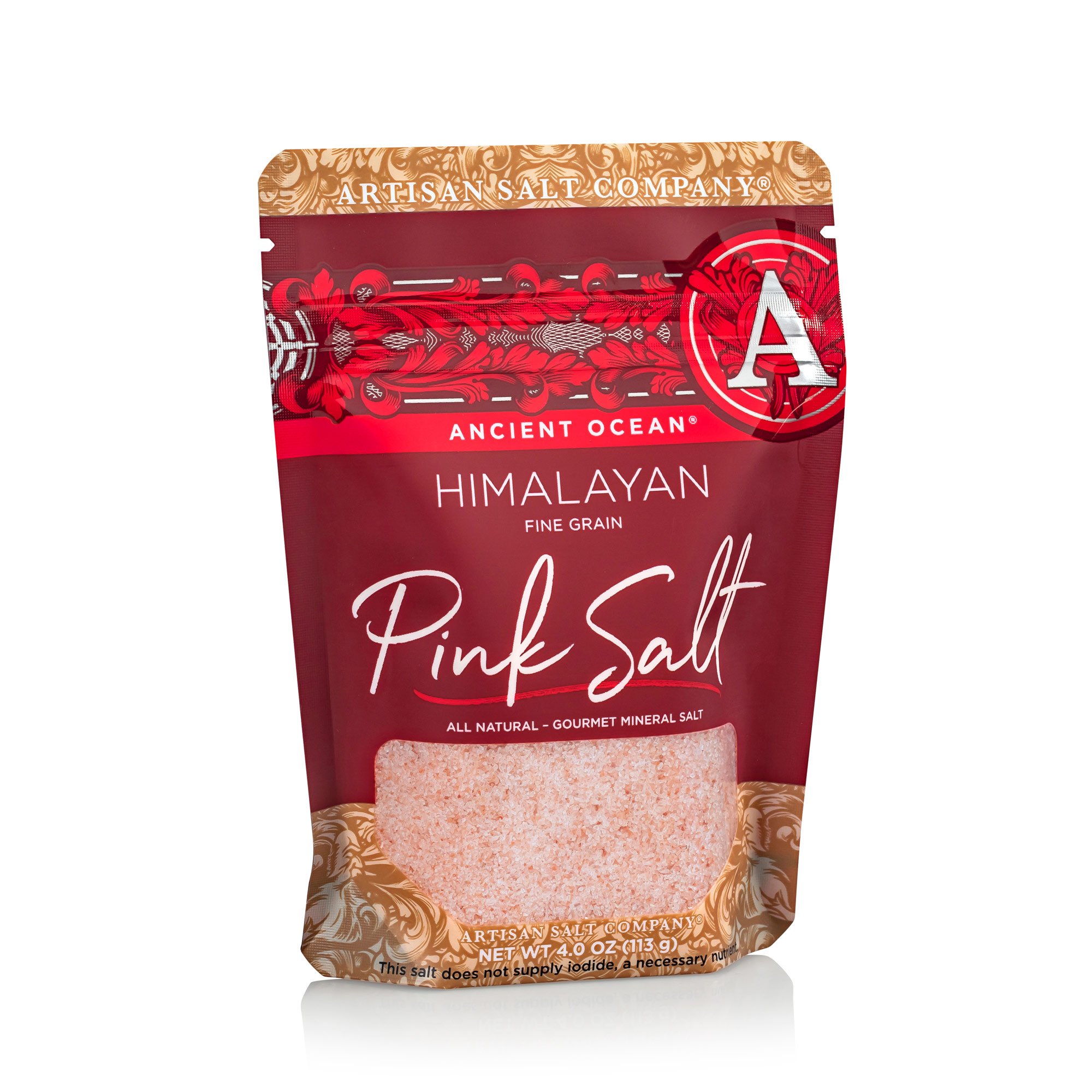 Ancient Ocean® Himalayan Pink Salt (Fine Grain) - 4 oz Zip Top Pouch ...