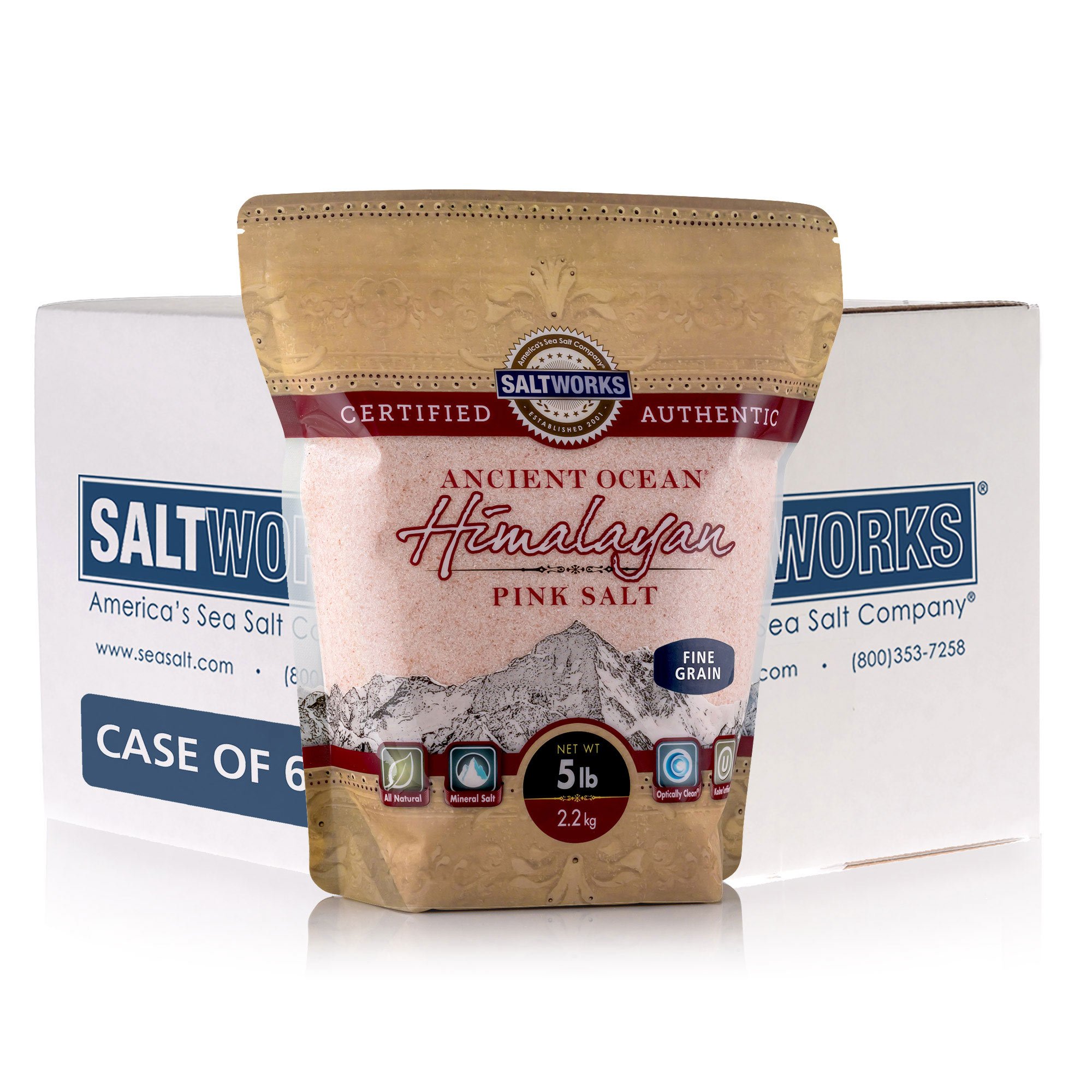 Ancient Ocean® Himalayan Pink Salt Bulk (Fine Grain) - 5 lb Bag ...