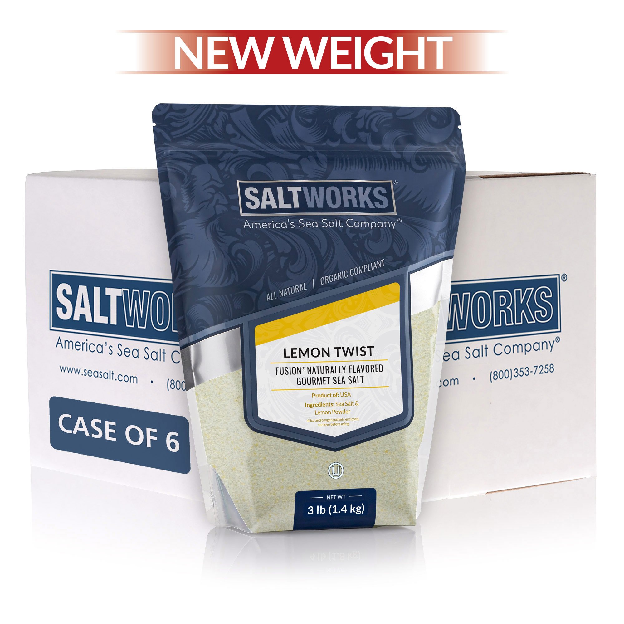 Bulk Lemon Salt by Fusion® - 3 lb Bag (Wholesale Case of 6) | SaltWorks®