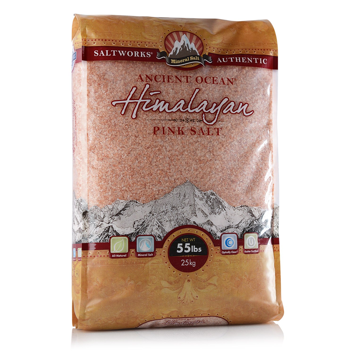 Ancient Ocean® Himalayan Pink Salt Bulk (Medium Grain) - 55 lb Bag ...