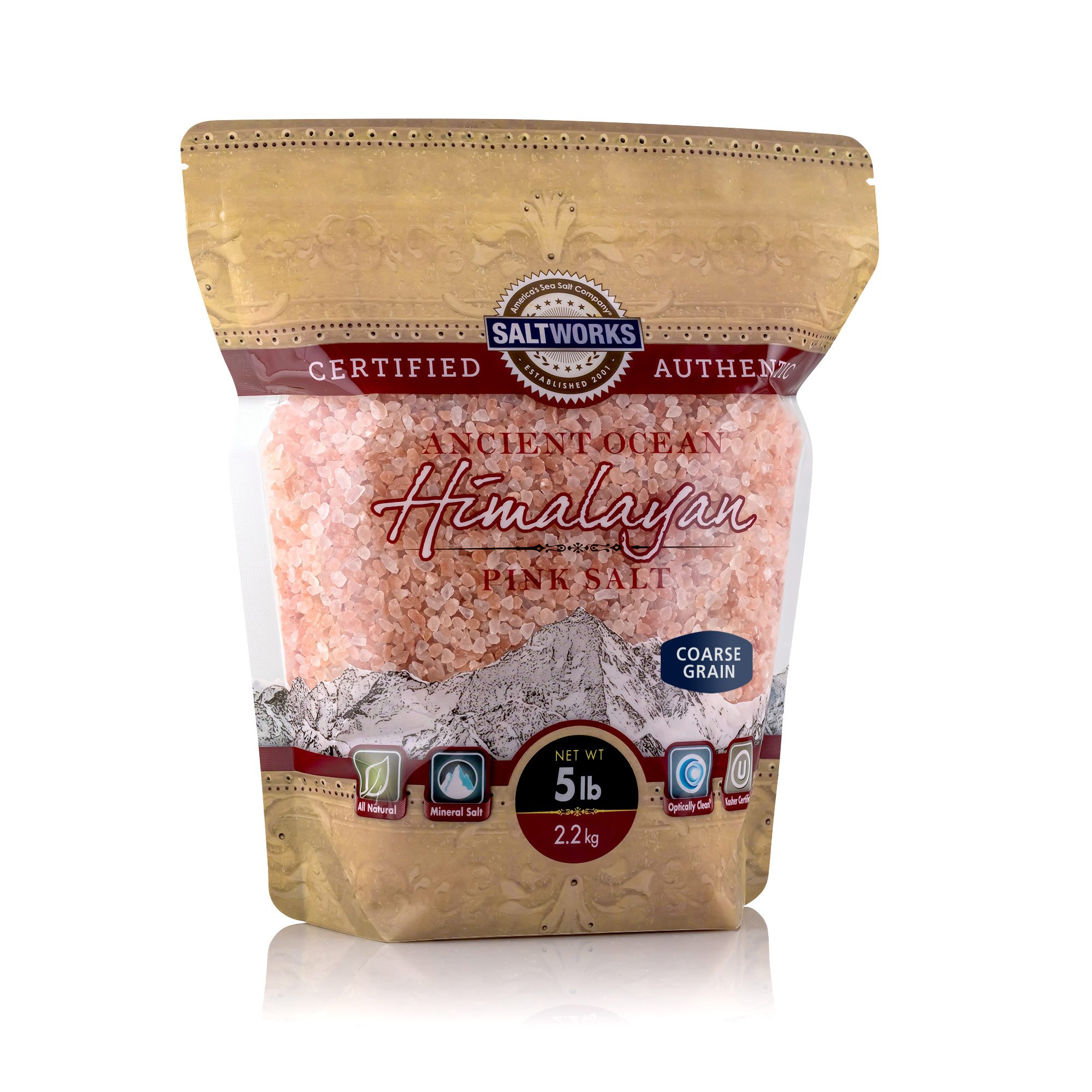 Ancient Ocean® Himalayan Pink Salt Bulk (Coarse Grain) - 5 lb Bag ...