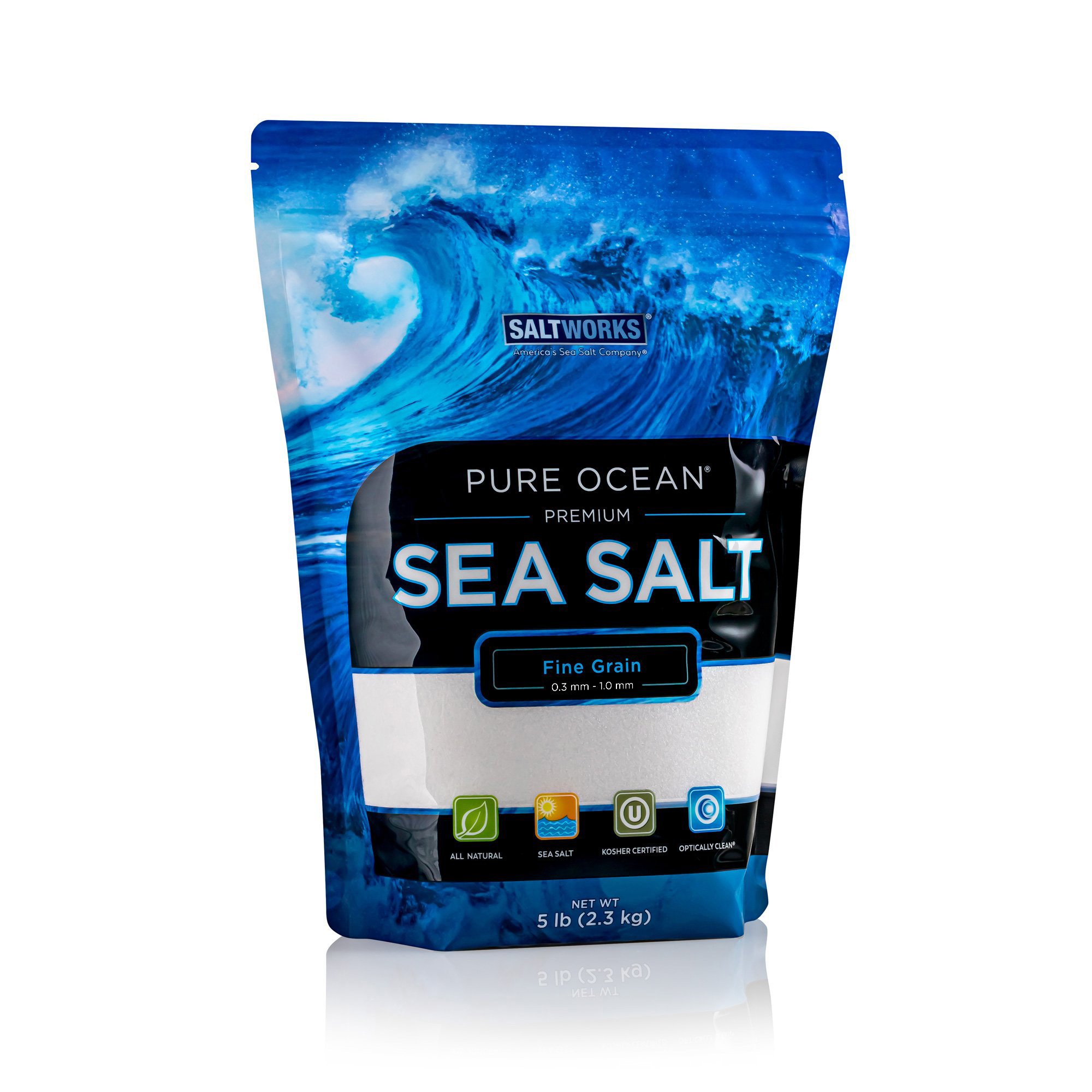 Pure Ocean® Sea Salt Bulk (Fine Grain) - 5 lb Bag | SaltWorks®