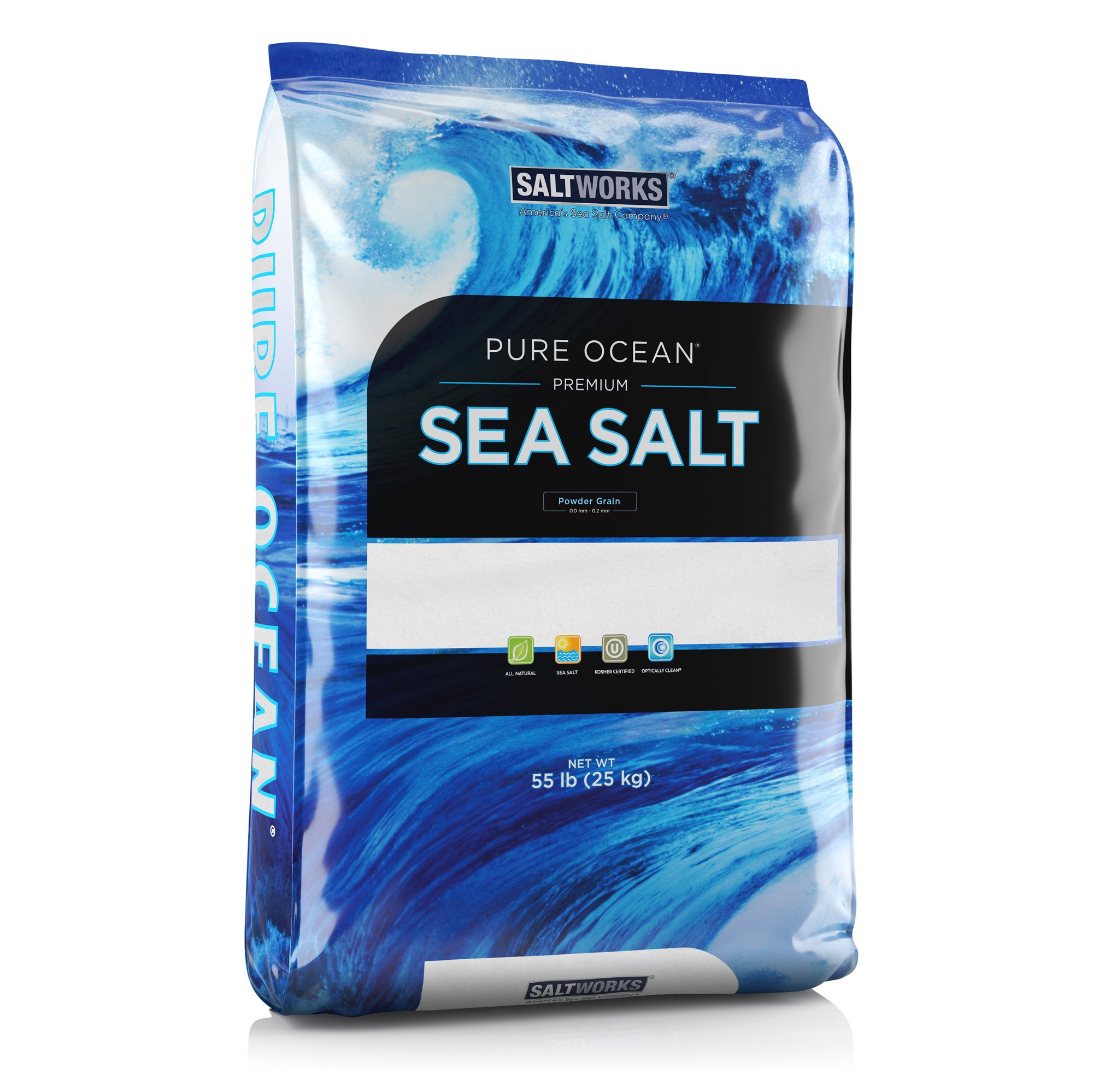 Pure Ocean® Sea Salt Bulk (Powder Grain) - 55 lb Bag | SaltWorks®