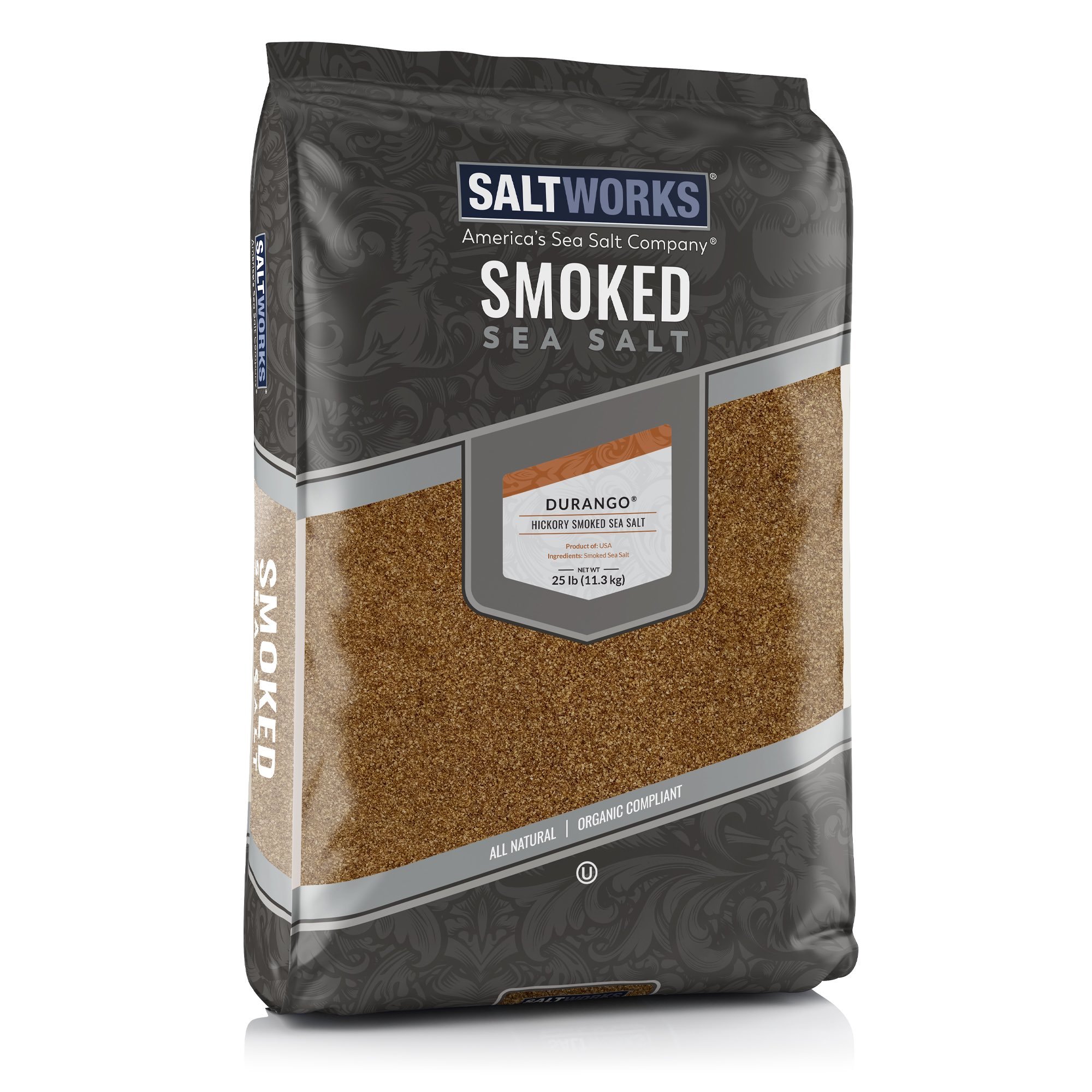 Bulk Hickory Smoked Sea Salt - Durango® - 25 lb Bag | SaltWorks®